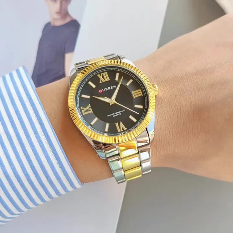 Curren Black Dial Two-tone Hardlex Men’s Watch- 8453 | Watch Shop BD