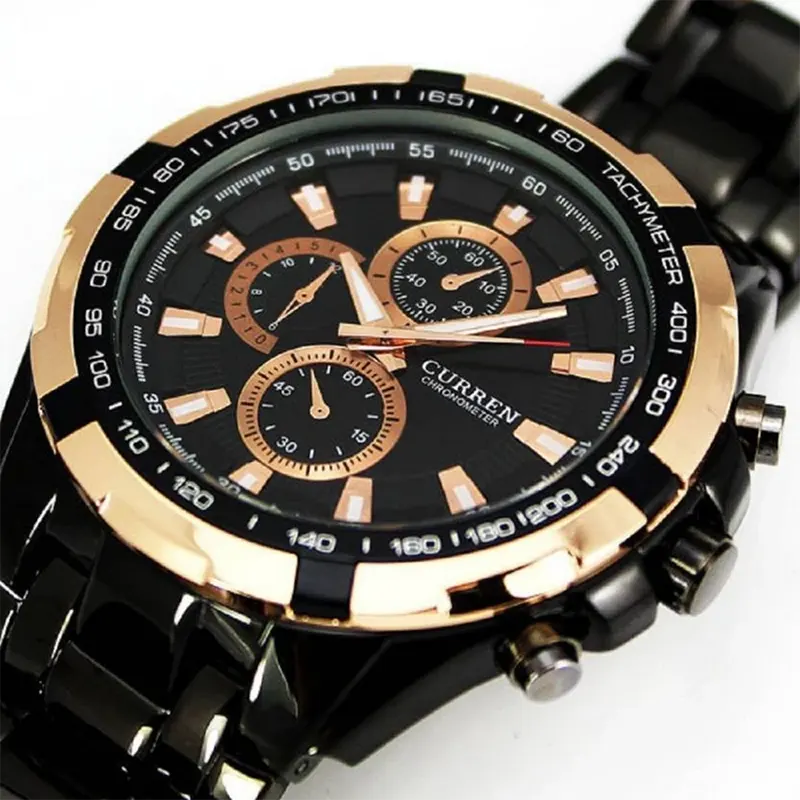 Curren Chronograph Black Dial Quartz Men's Watch- 8023 | Watch Shop BD