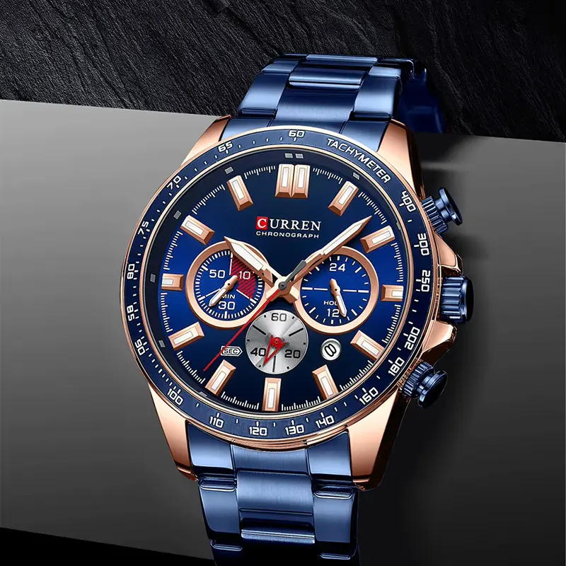 Curren Luxury Sport Blue Dial Men's Watch- 8418 | Watch Shop BD