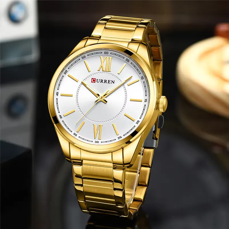 Curren Quartz White Dial Gold-tone Men’s Watch- 8423 | Watch Shop BD