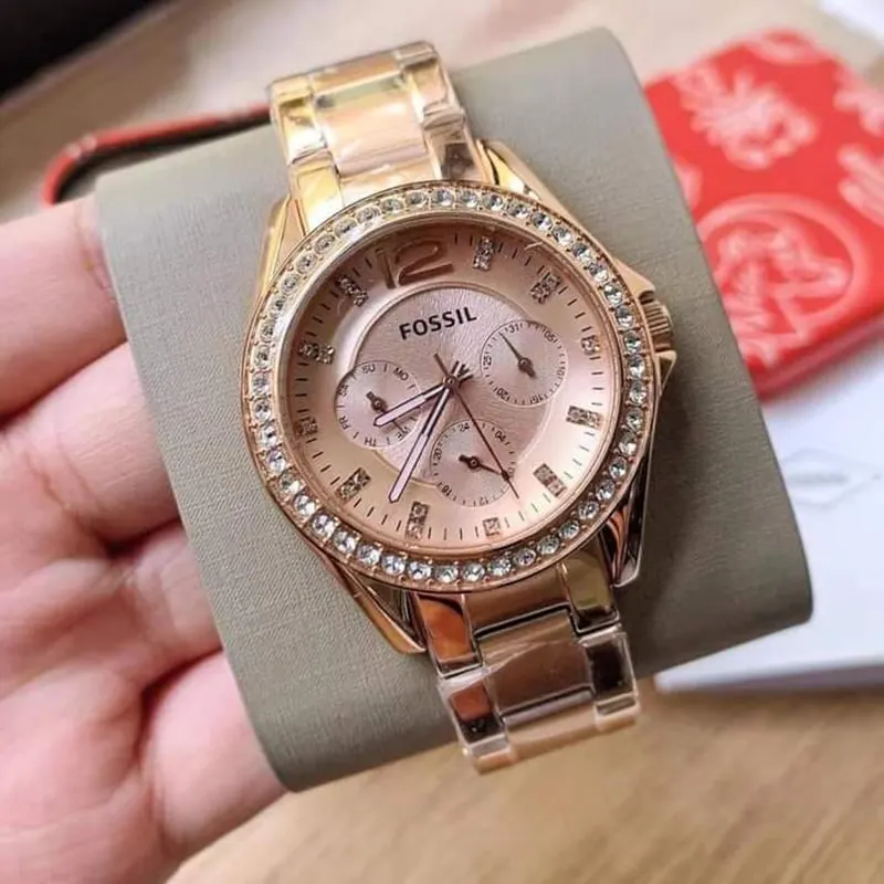 Fossil Riley Multifunction Rose Gold-Tone Ladies Watch- ES2811 | Watch ...