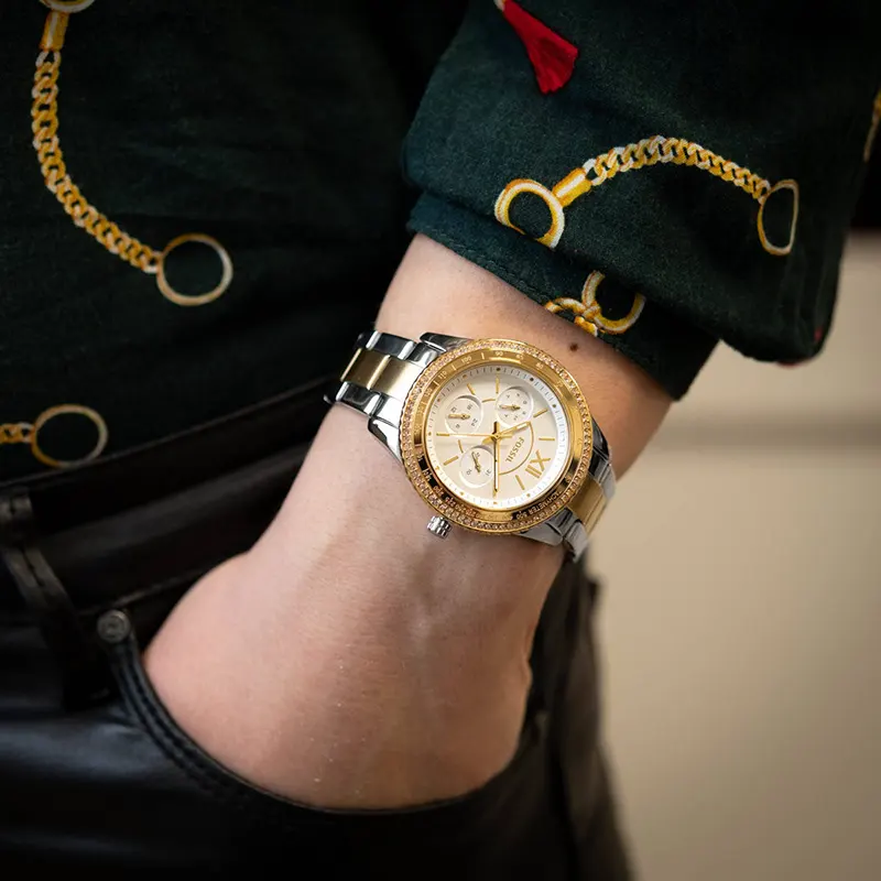 Fossil Stella Sport Multifunction Silver DIal Ladies Watch- ES5107 ...