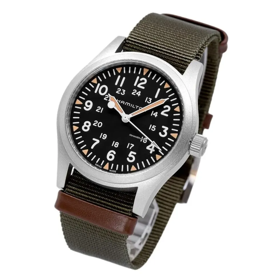 Hamilton Khaki Field Mechanical Textile Band Men's Watch- H69529933 ...