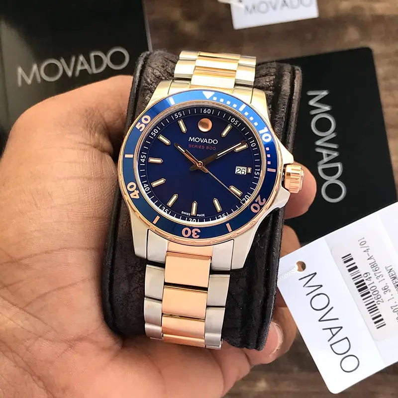 Movado 800 Series Quartz Blue Dial Two-tone Men's Watch- 2600149 ...