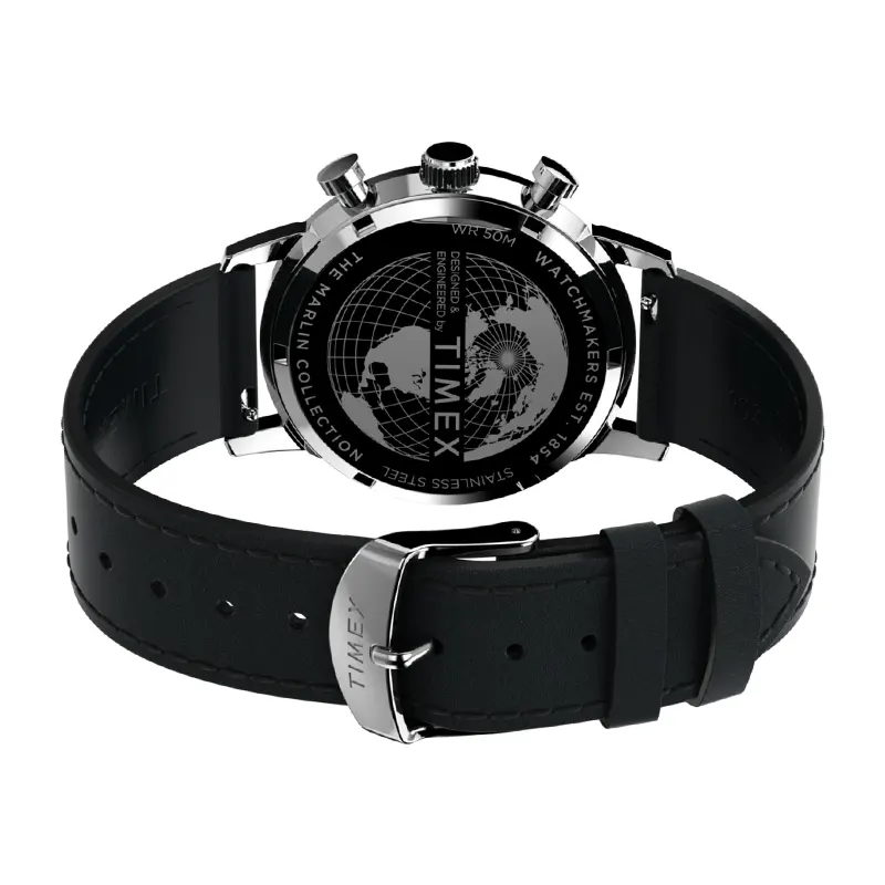 Timex Marlin® Chronograph Tachymeter Leather Men's Watch- TW2W10300 ...
