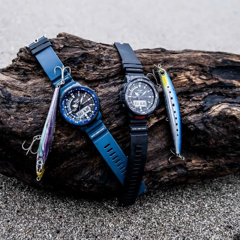 Casio Pro Trek Quad Sensor Fishing Timer Bluetooth Men's Watch- PRT-B70 ...