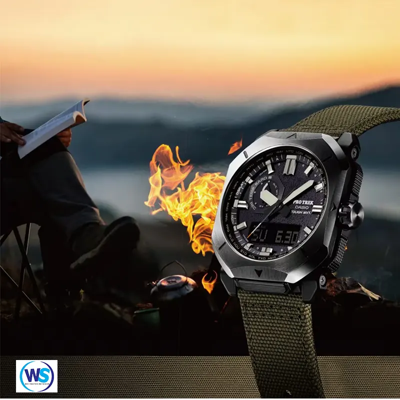 Casio Pro Trek Khaki Green Radio Tough Solar Men's Watch- PRW-6900YB-3 ...