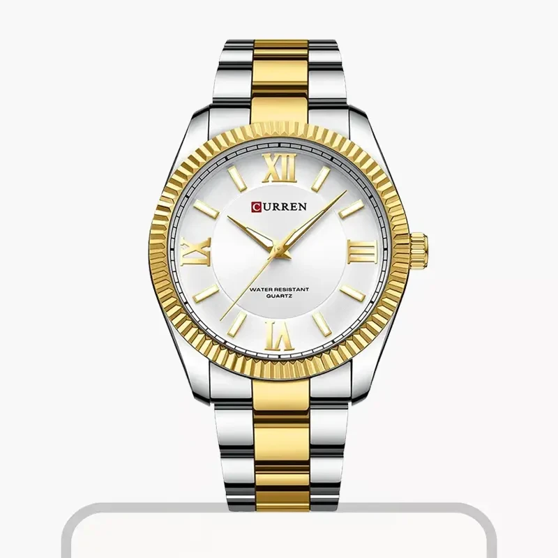 Curren Quartz Silver Dial Two-tone Men’s Watch- 8453 | Watch Shop BD