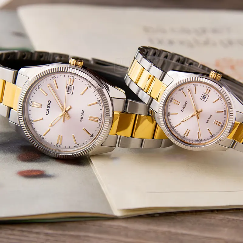 Casio Enticer Two-tone Couple Watch- MTP/LTP-1302SG-7A | Watch Shop BD