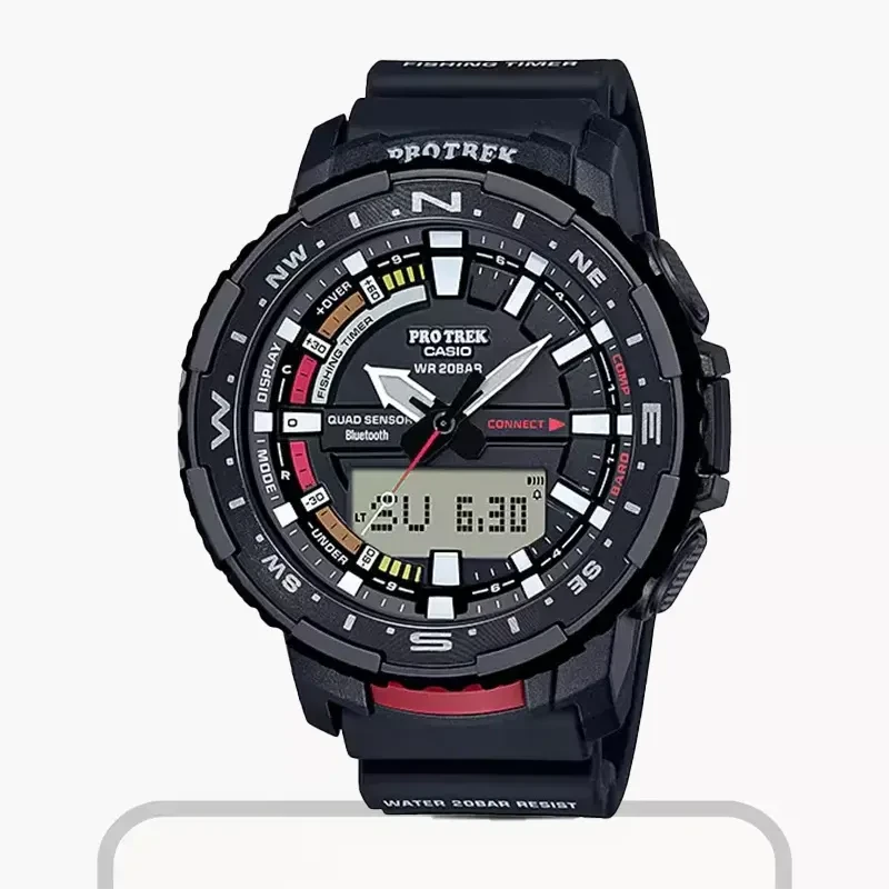 Casio Pro Trek Quad Sensor Fishing Timer Bluetooth Men's Watch- PRT-B70 ...